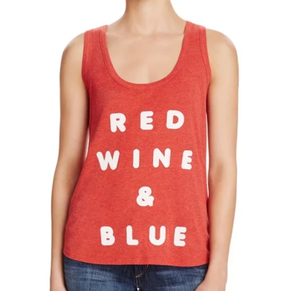 Wildfox | Tops | Wildfox Red Wine Blue Red Tank Xs | Poshmark